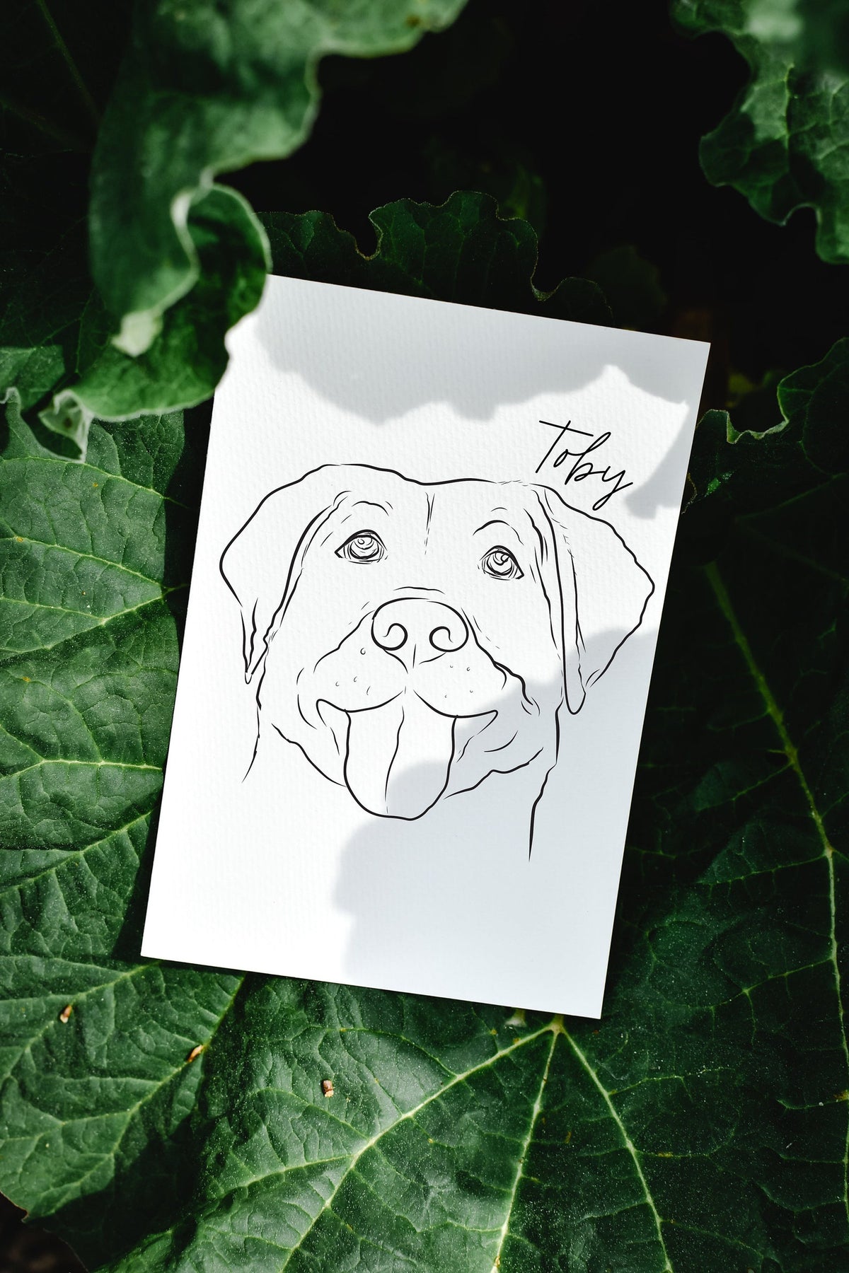 Custom Full Face Pet Portrait with Name Wall Art Print – barkleyandwagz.com